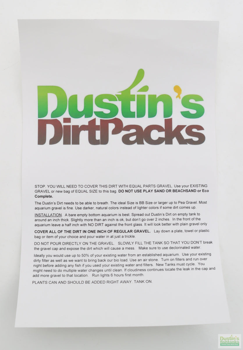 Dustin's Dirt Packs. (Aquarium Substrate, Our own Premier Substrate Mix ...